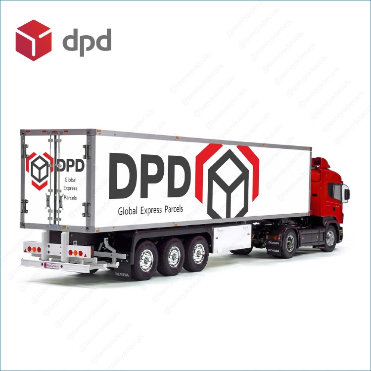 Tamiya 56319 56302 DPD Post Global Express Parcels Trailer Reefer Semi ...