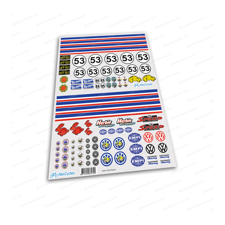 HERBIE VW Volkswagen Sand Scorcher Tamiya Scale 1/10 10th Decals ...
