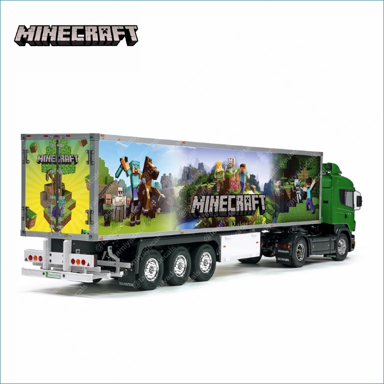 Tamiya 56319 56302 Minecraft Design Trailer Reefer Semi Box Huge Side ...