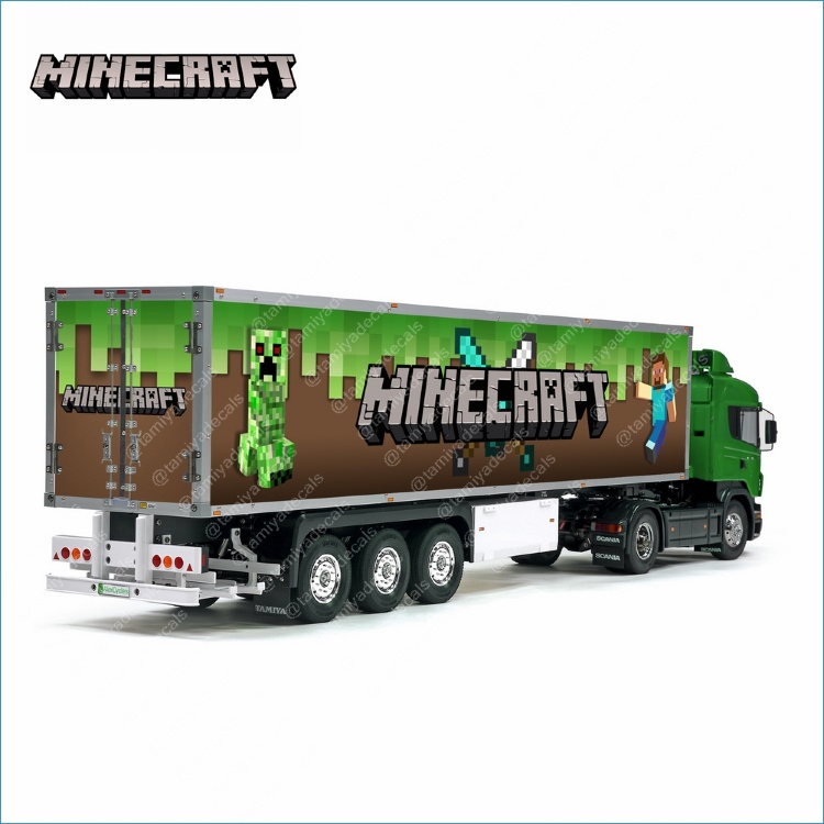 Tamiya 56319 56302 Minecraft Design Trailer Reefer Semi Box Huge Side ...