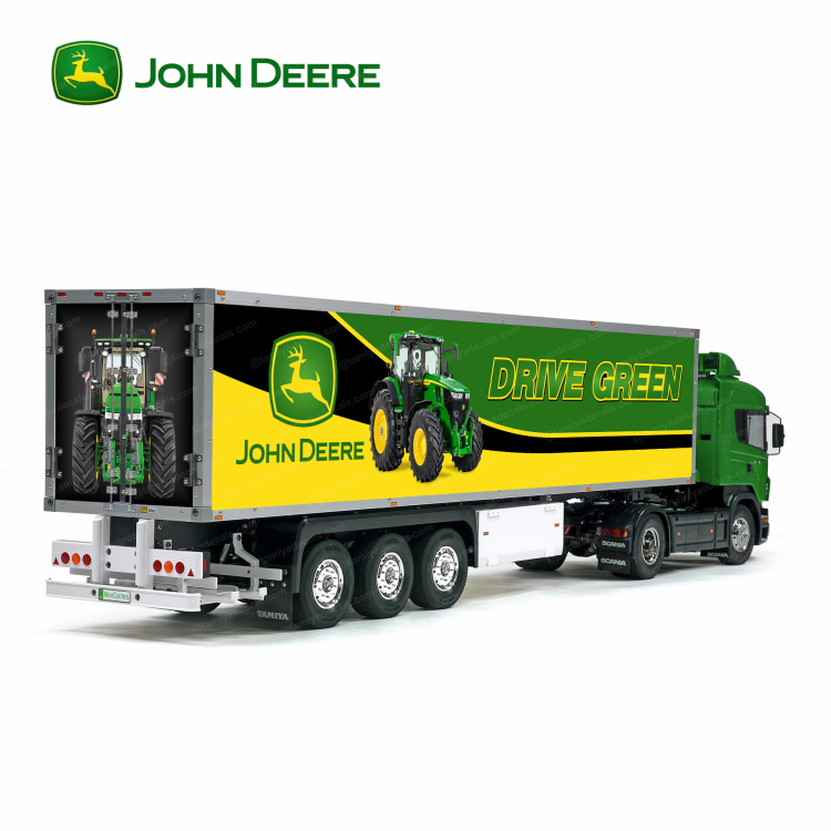 Tamiya 56319 56302 John Deere Drive Green Trailer Reefer Semi Box Huge ...