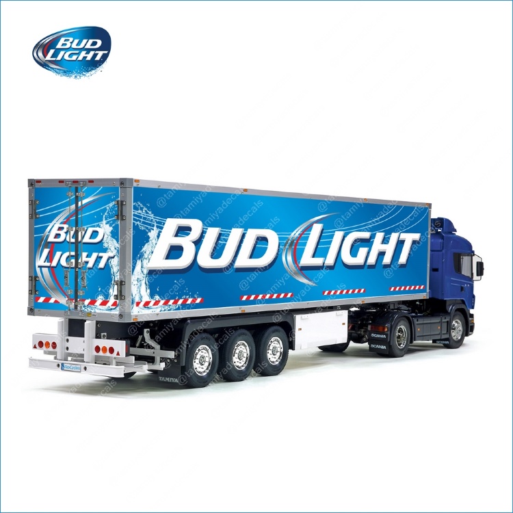 Tamiya 56319 56302 Budweiser Bud Light Beer Trailer Reefer Semi Box ...