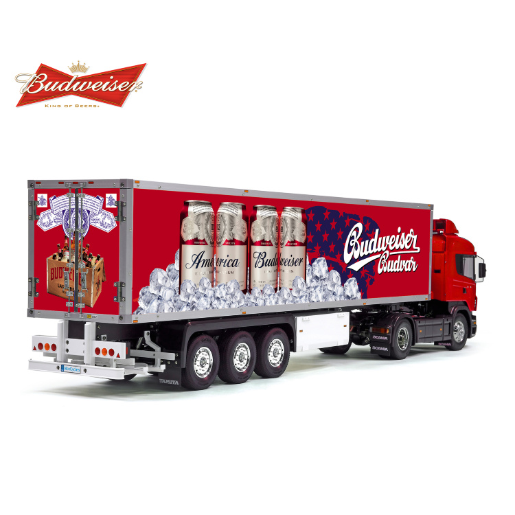 Tamiya 56319 56302 America Budweiser Budvar Trailer Reefer Semi Box ...