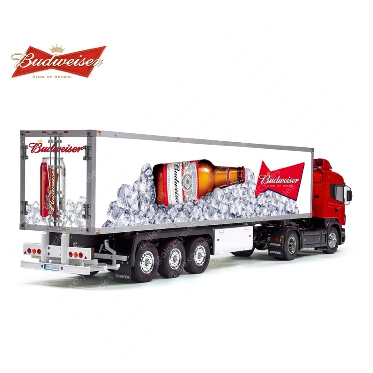 Tamiya 56319 56302 Budweiser Ice Budvar Trailer Reefer Semi Box Huge ...