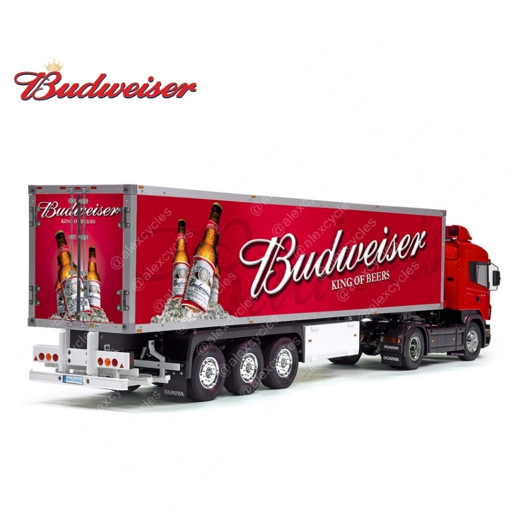 Tamiya 56319 56302 Budweiser Bottle Trailer Reefer Semi Box Huge Side ...