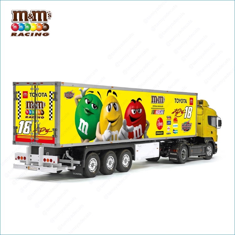 Tamiya 56319 56302 M&M's Sponsor Toyota NASCAR Racing Trailer Reefer ...