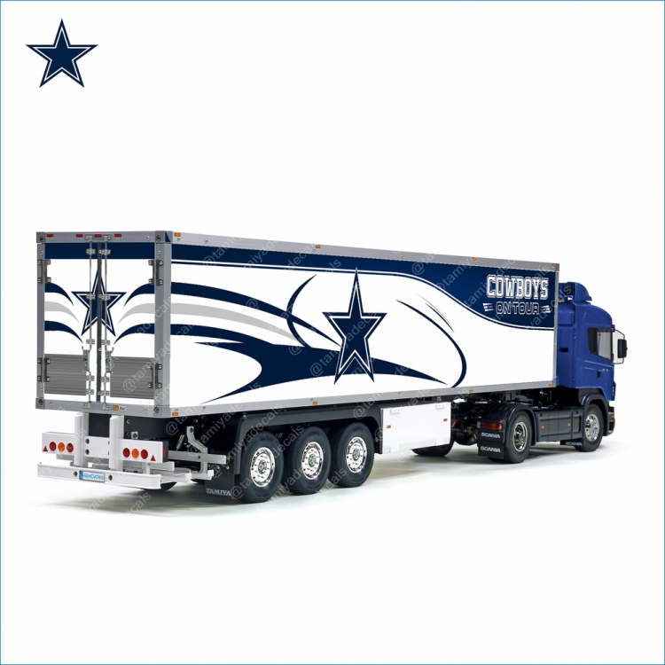 Tamiya 56319 56302 NFL Dallas Cowboys Football Team Trailer Reefer Semi ...